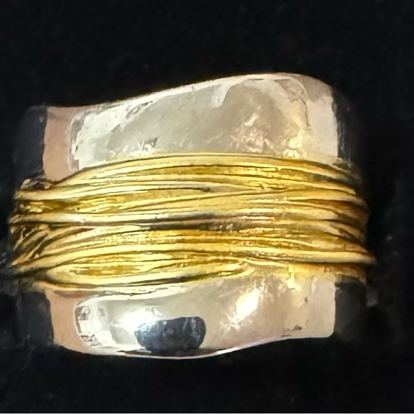 Jewelry | Matilda Milo Silver Golden Threads Ring | Poshmark